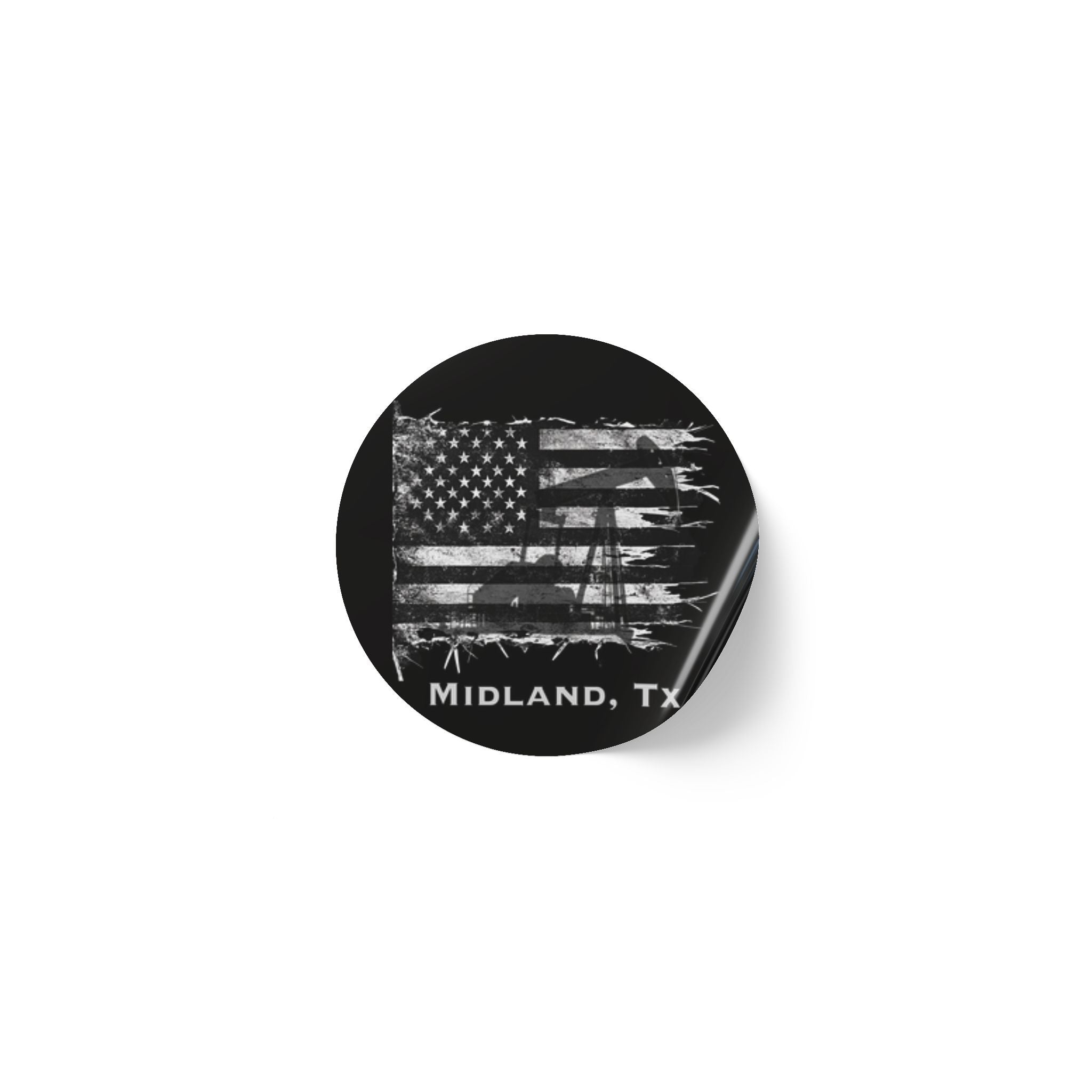 Old Glory Midland - Round Sticker Label Rolls – Drill1881